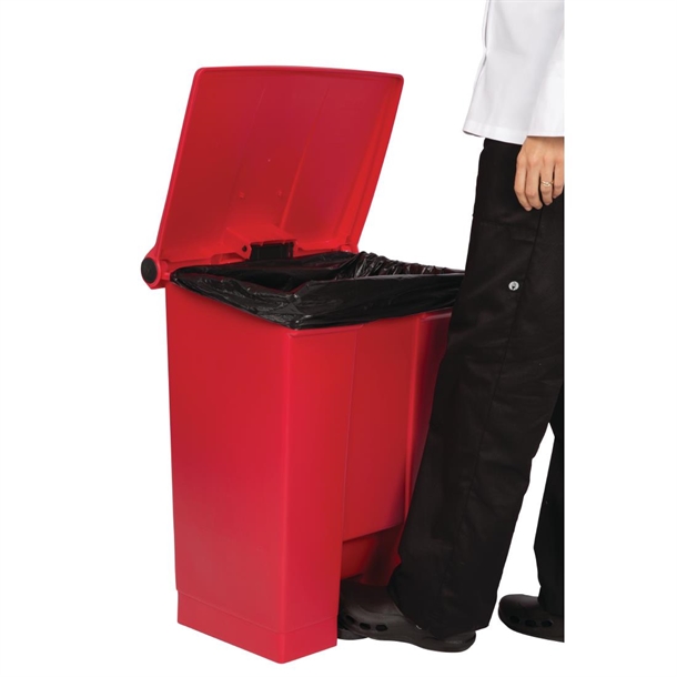 Rubbermaid Step On Pedal Bin Red 68Ltr - K822 - Buy Online at Nisbets