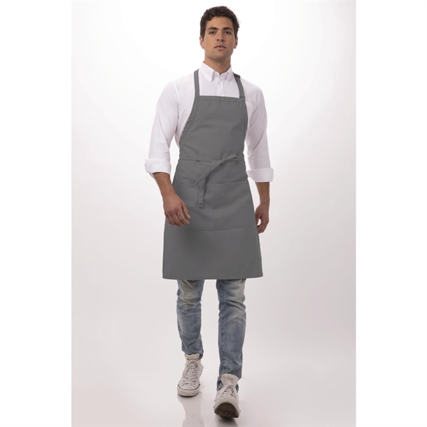 Chef Works Bib Apron Grey - B192 - Buy Online at Nisbets