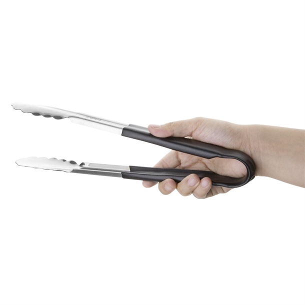 Hygiplas Colour Coded Black Serving Tongs 300mm - CB153 - Buy Online at ...
