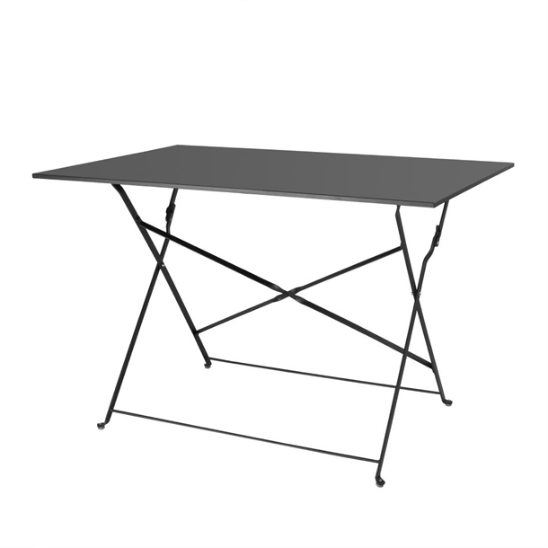 Bolero Perth Black Pavement Style Folding Table Rectangular 1100x700mm ...