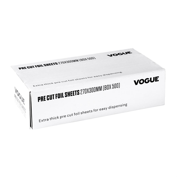 Vogue Aluminium Foil Sheets 270x300mm (500 Pack) - CU259 - Nisbets