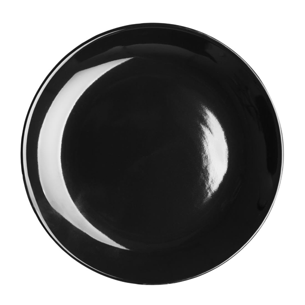 Olympia Cafe Coupe Plates Black 200mm (12 Pack) - CU950 - Nisbets