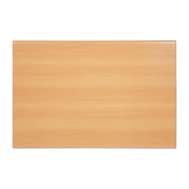 Bolero Pre-drilled Rectangular Tabletop Beech Effect - CW130 - Nisbets