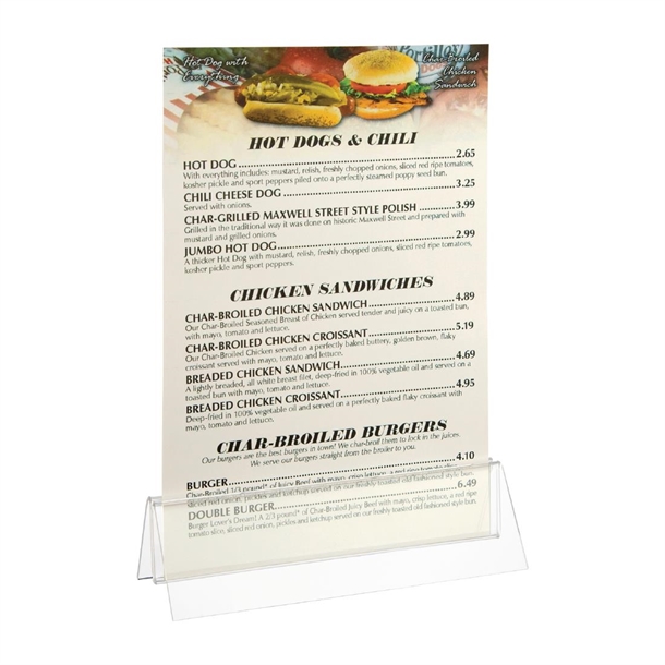 Olympia Wide Base Acrylic Menu Holder - D790 - Buy Online at Nisbets
