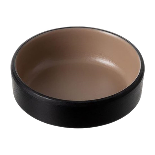Coucou Dual Colour Round Sauce Dish 76mm - Beige & Black (40 Pack ...