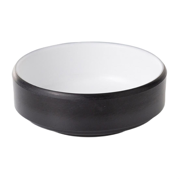 Coucou Dual Colour Round Sauce Dish 76mm - White & Black (40 Pack ...