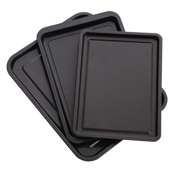 Nisbets Essentials Non Stick Baking Trays Pack Of 3 DW097 Nisbets