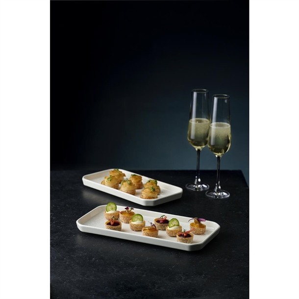 Churchill Alchemy Abstract White Deep Oblong Trays (Pack of 6) - EDX004 ...