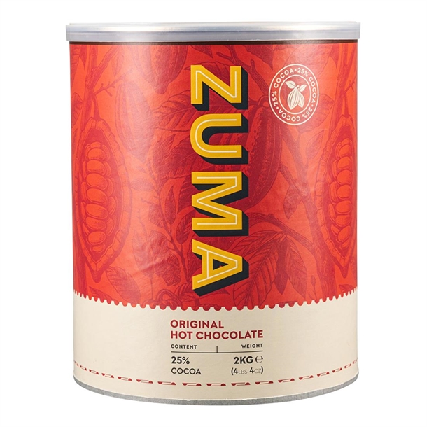 Zuma Original Hot Chocolate (25% Cocoa) 2kg Tin - DX616 - Nisbets