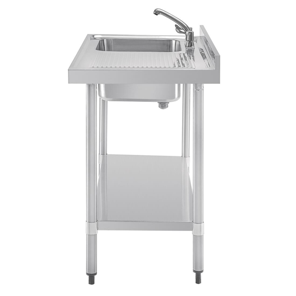 Vogue Single Sink Right Hand Drainer - P_DY820 - Buy Online at Nisbets