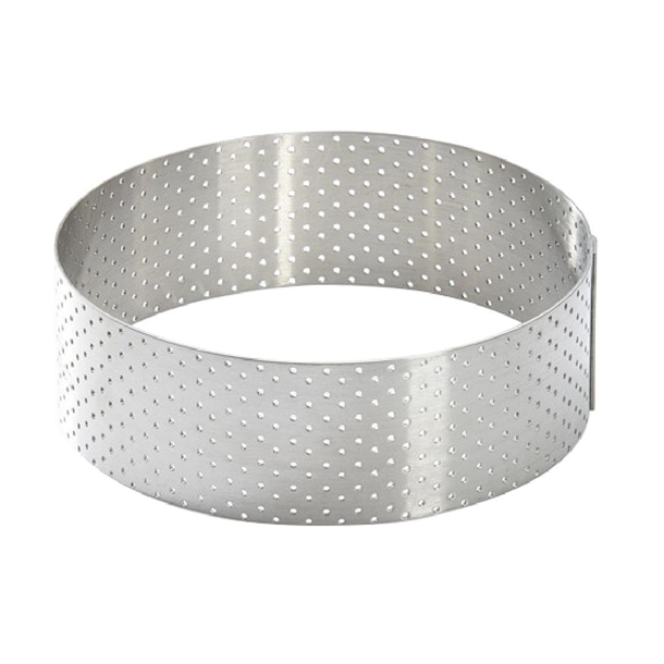 De Buyer Perforated Stainless Steel Straight Tart Ring 105x35mm - DZ757 ...