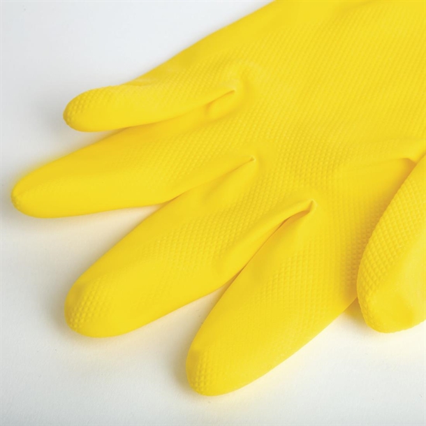 MAPA Vital 124 Liquid-Proof Light-Duty Janitorial Gloves Yellow Medium ...