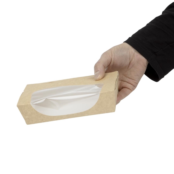 Barquettes à salade kraft recyclables avec fenêtre 1000ml (lot de 200 ...