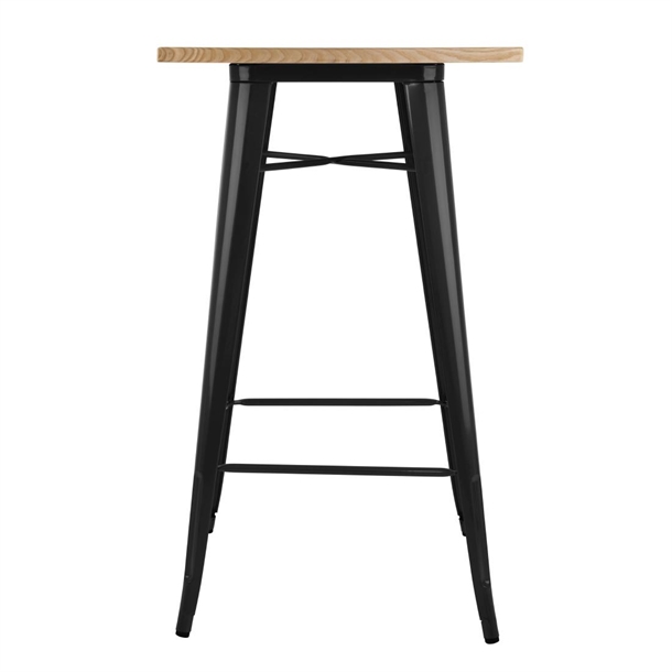 Bolero Bistro Bar Table with Wooden Top Black - FB595 - Buy Online at ...
