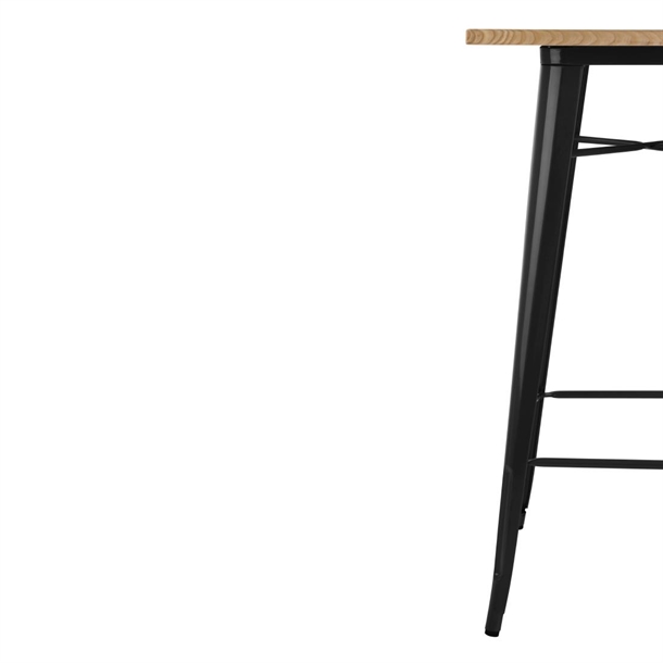Bolero Bistro Bar Table with Wooden Top Black - FB595 - Buy Online at ...