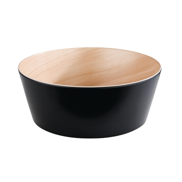 APS Frida Bowl Wood & Black 265(Ø)mm 3.4Ltr - FB829 - Nisbets