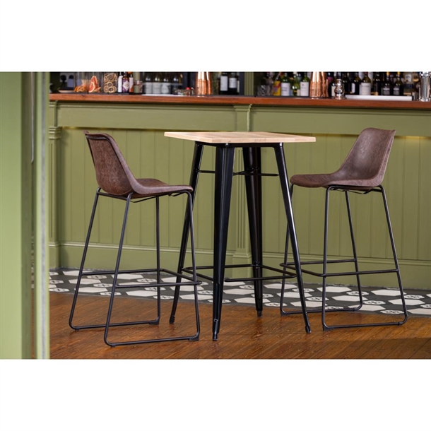 Bolero Bistro Bar Table with Wooden Top Black - FB595 - Buy Online at ...