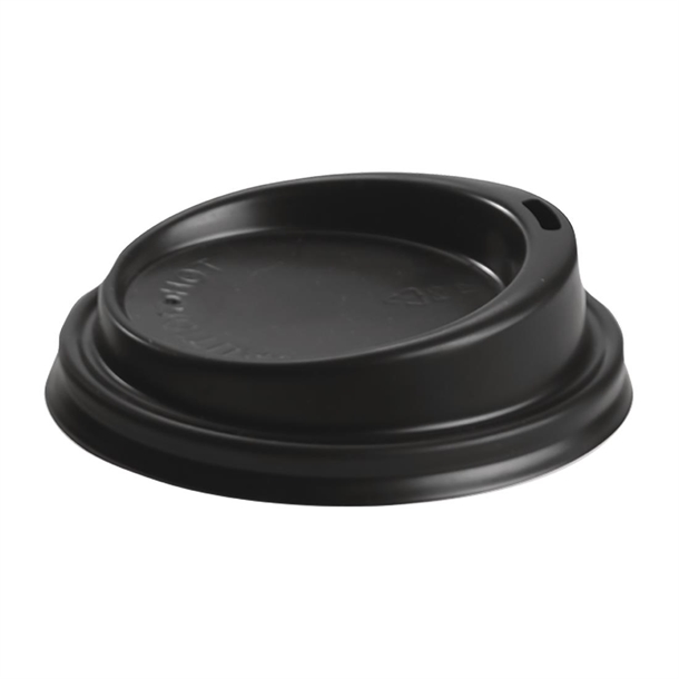 BioPak PS Plastic Lids for BioPak BioCups 80mm Black (Pack of 1000 ...
