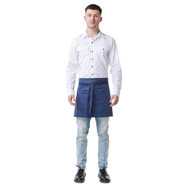 Urbanbar Archie Cotton Canvas Waist Apron Navy - FK670 - Nisbets