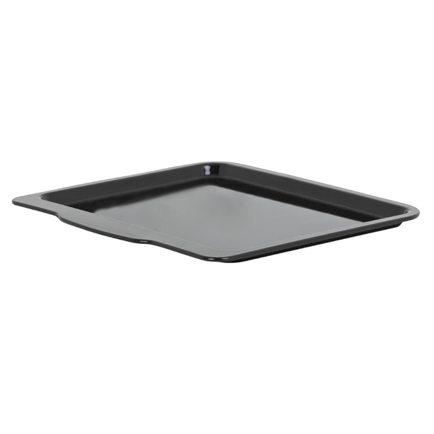 Wham Enamel Handled Oven Tray Black 400x355mm - FU150 - Nisbets