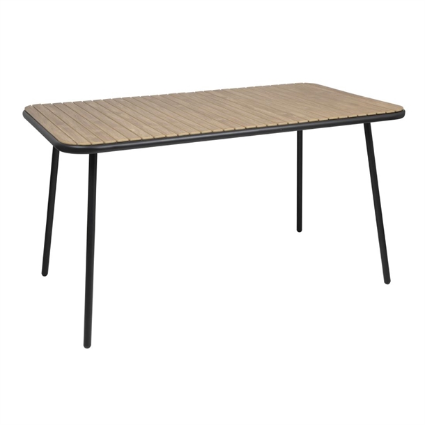 Bolero Santorini Rectangular Table Wood Effect 1400mm - FU536 - Nisbets