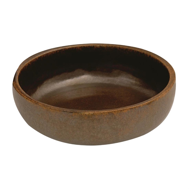 Rakstone Ease Round Deep Plates Rust 160mm (4 Pack) - FW229 - Nisbets