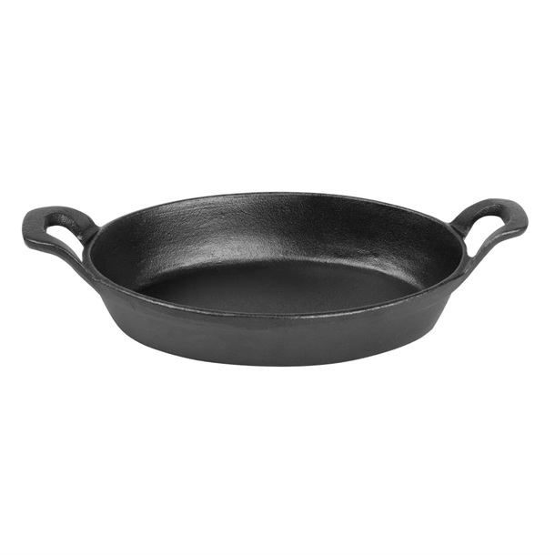Olympia Cast Iron Oval Eared Dish 220x150mm - FW817 - Nisbets