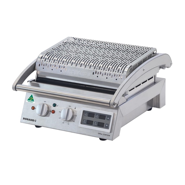 Roband 6 Slice Grill Station Smooth Plate with Electronic Timer ...