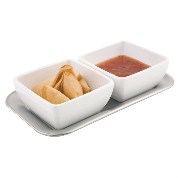 APS Pure Melamine White Square Mini Bowl - GF132 - Buy Online at Nisbets
