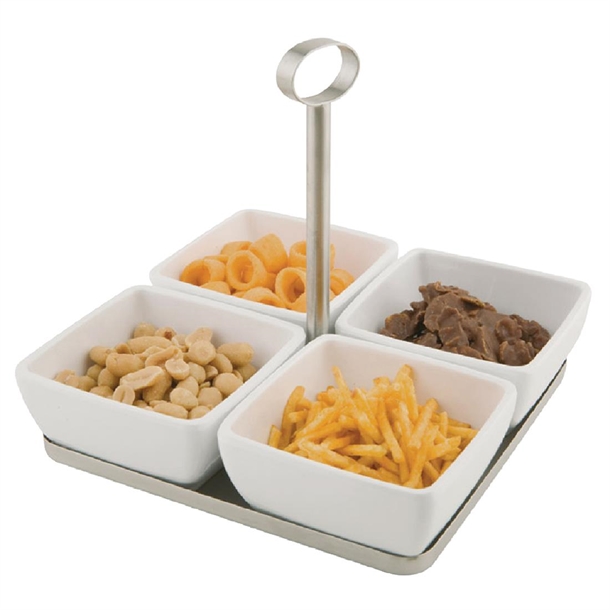APS Pure Melamine White Square Mini Bowl - GF132 - Buy Online at Nisbets