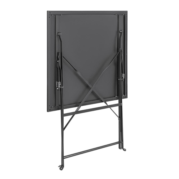 Bolero Perth Black Pavement Style Steel Table Square 600mm - GK989 ...
