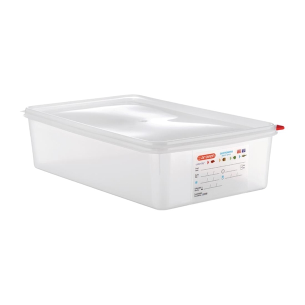 Araven Polypropylene 1/1 Gastronorm Food Containers 13.7Ltr with Lid ...