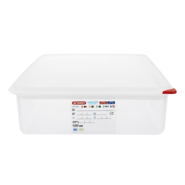 Araven Polypropylene 1/1 Gastronorm Food Containers 13.7Ltr with Lid ...
