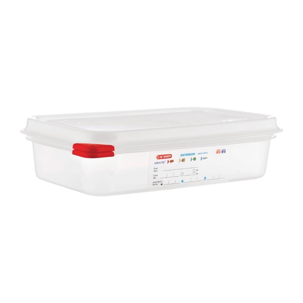 Araven Polypropylene 1/4 Gastronorm Food Containers 1.8Ltr (Pack of 4 ...