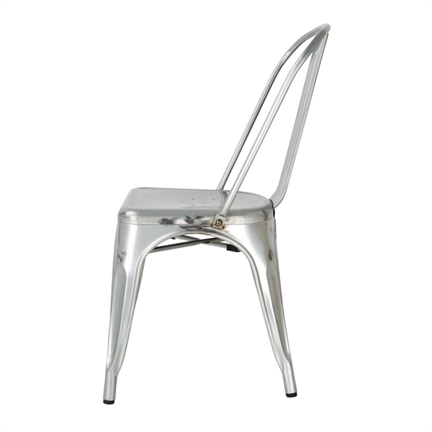 Bolero Bistro Galvanised Steel Side Chairs (Pack of 4) - GL338 - Buy ...