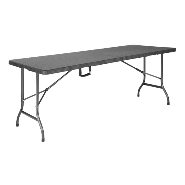 Bolero Rattan Rectangular Centre Folding Table Black 6ft - GR770 - Nisbets