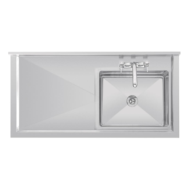 Vogue Single Sink Right Hand Drainer 1200mm - HC903 - Buy Online at Nisbets