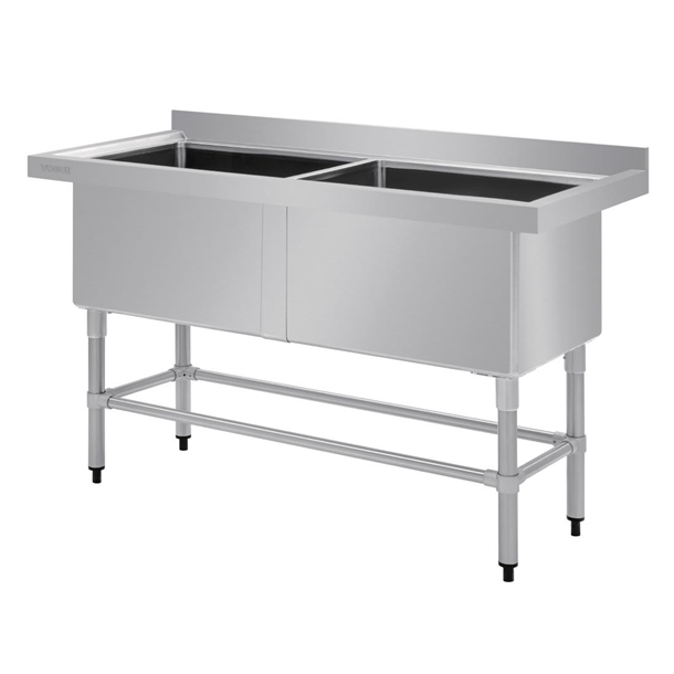 Vogue Double Deep Pot Sink 90mm Drain - HC911 - Buy Online at Nisbets