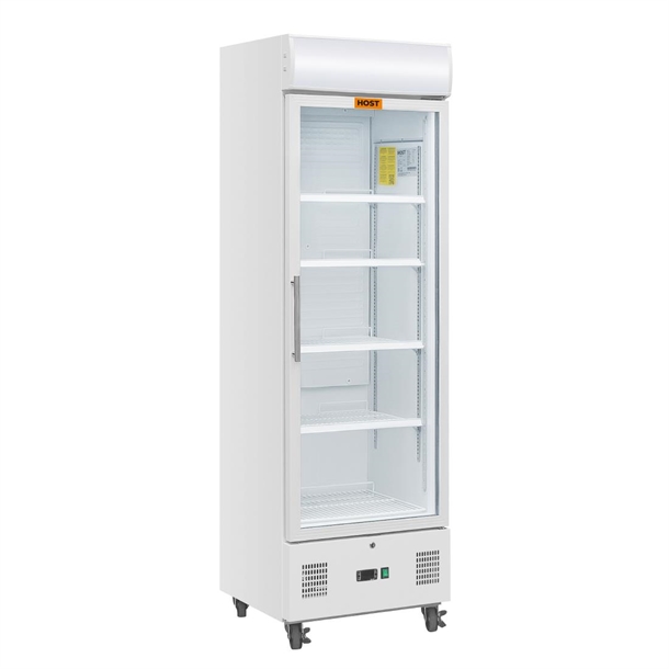 HOST Upright Display Fridge White 350Ltr HOST1108UR - HT160 - Nisbets