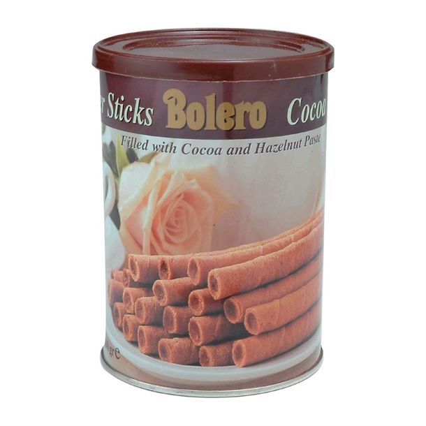 Bolero Cocoa/Hazelnut Wafer Sticks Tin 400g - HT335 - Nisbets