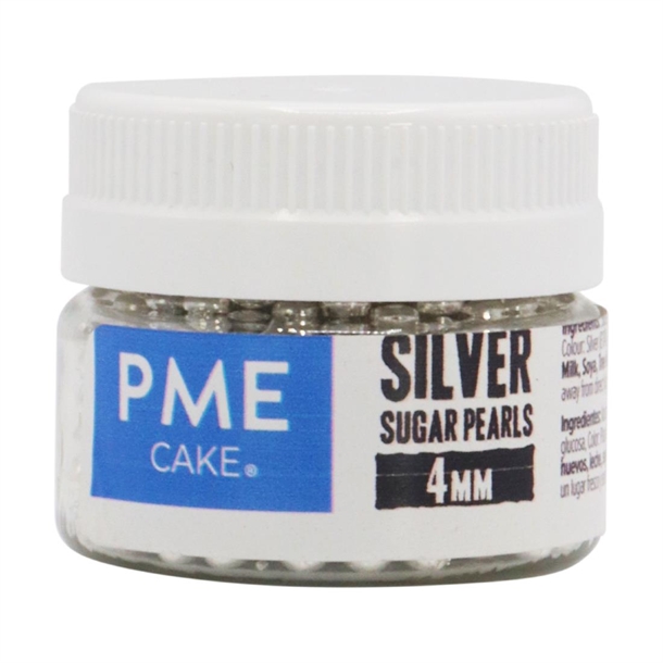 PME Silver Sugar Pearls 4mm - HU232 - Nisbets