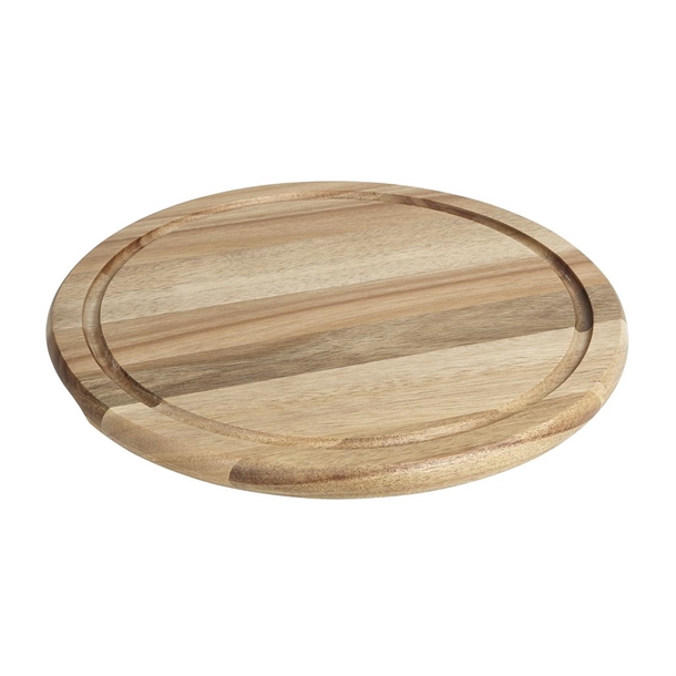 Olympia Round Acacia Wood Board for Dome 330x20mm - HX399 - Nisbets
