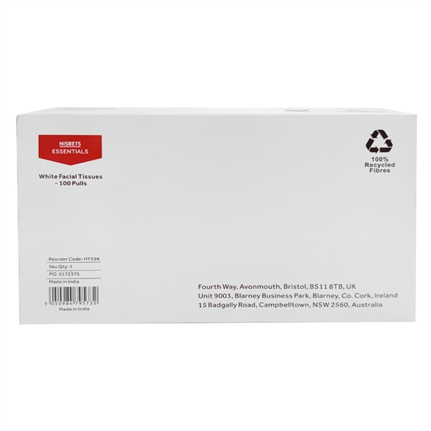 Nisbets Essentials White Hand Towels 1ply - 100 Sheets (36 Pack ...