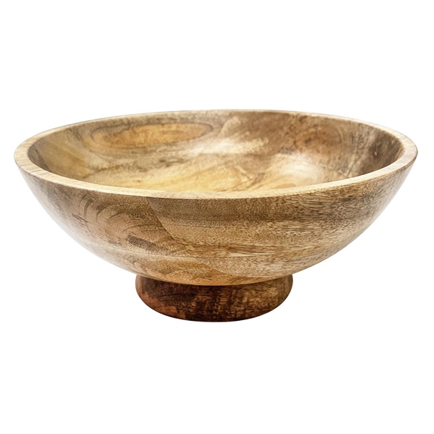 Olympia Footed Bowl Mango Wood 280mm - HY758 - Nisbets