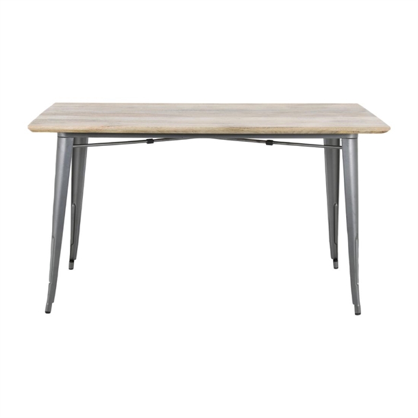 Bolero Bistro Dining Table Mango Wood Top Gunmetal Frame 1450mm - HZ809 ...