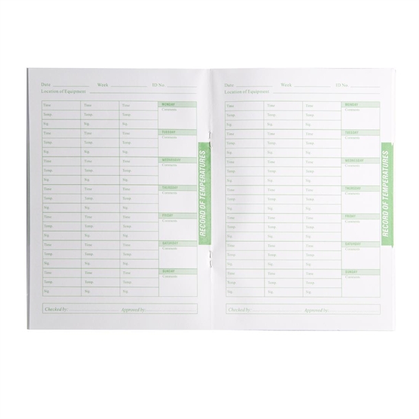 Temperature Log Book - J201 - Buy Online at Nisbets
