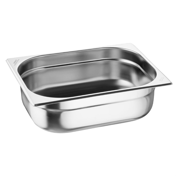 Nisbets Essentials Stainless Steel 1/2 Gastronorm Tray 100mm (3 Pack ...
