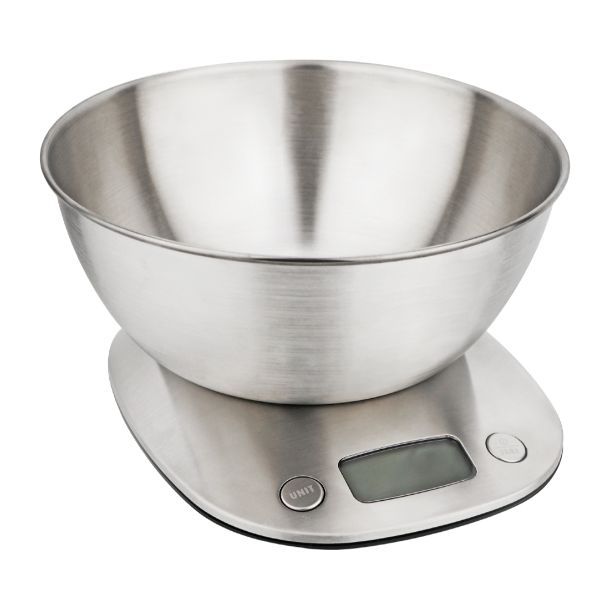 Cuisena 5kg Kitchen Scale with Bowl Stainless Steel - JC167 - Nisbets