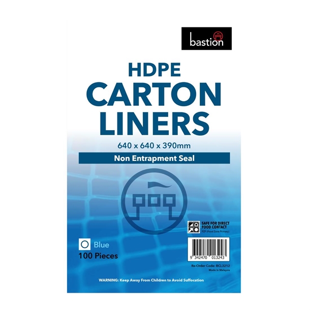 Bastion HDPE Carton Liner Blue 640x640x390mm (100 Pack) - JD738 - Nisbets
