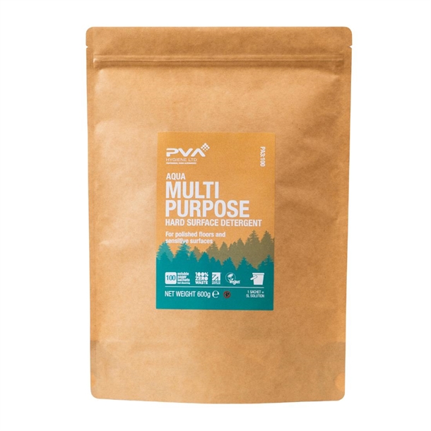 PVA Hygiene Aqua Multi Purpose Hard Surface Detergent Paper Sachets ...